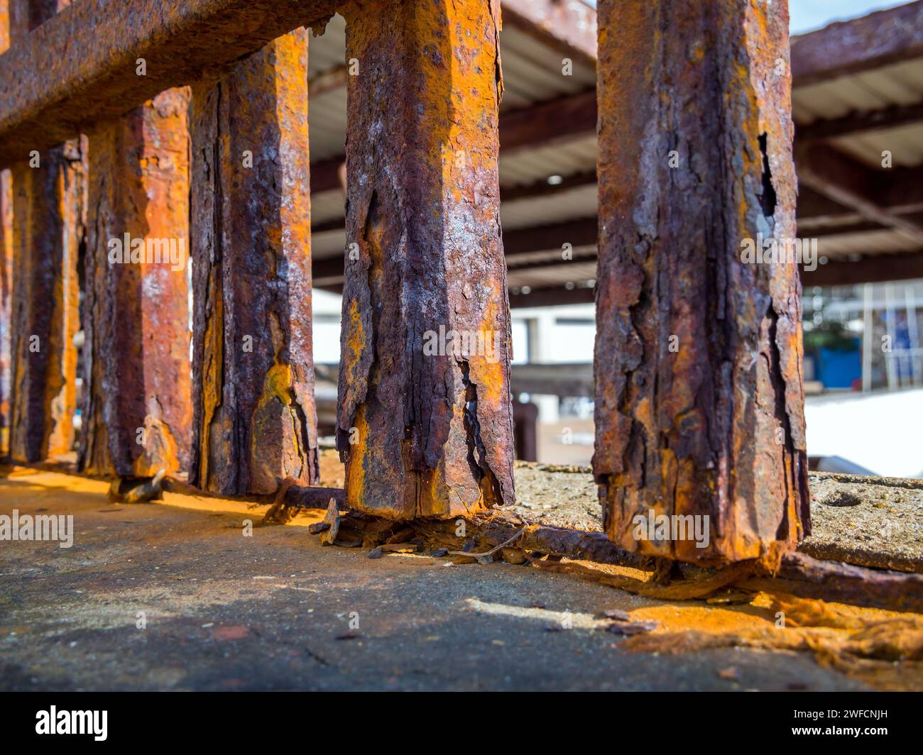 Metal rods destroyed by electrochemical corrosion Stock Photo - Alamy