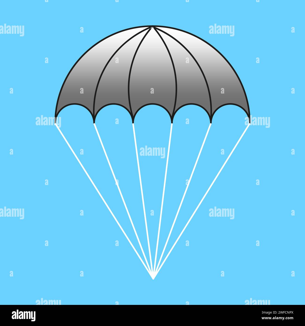 black parachute on blue background. Vector illustration. EPS 10 Stock ...