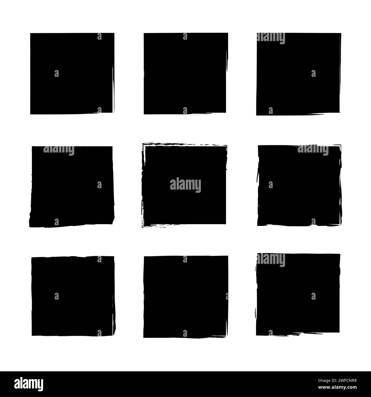 brush squares. Ink paint brush stain. Brush stroke style. Rectangle ...