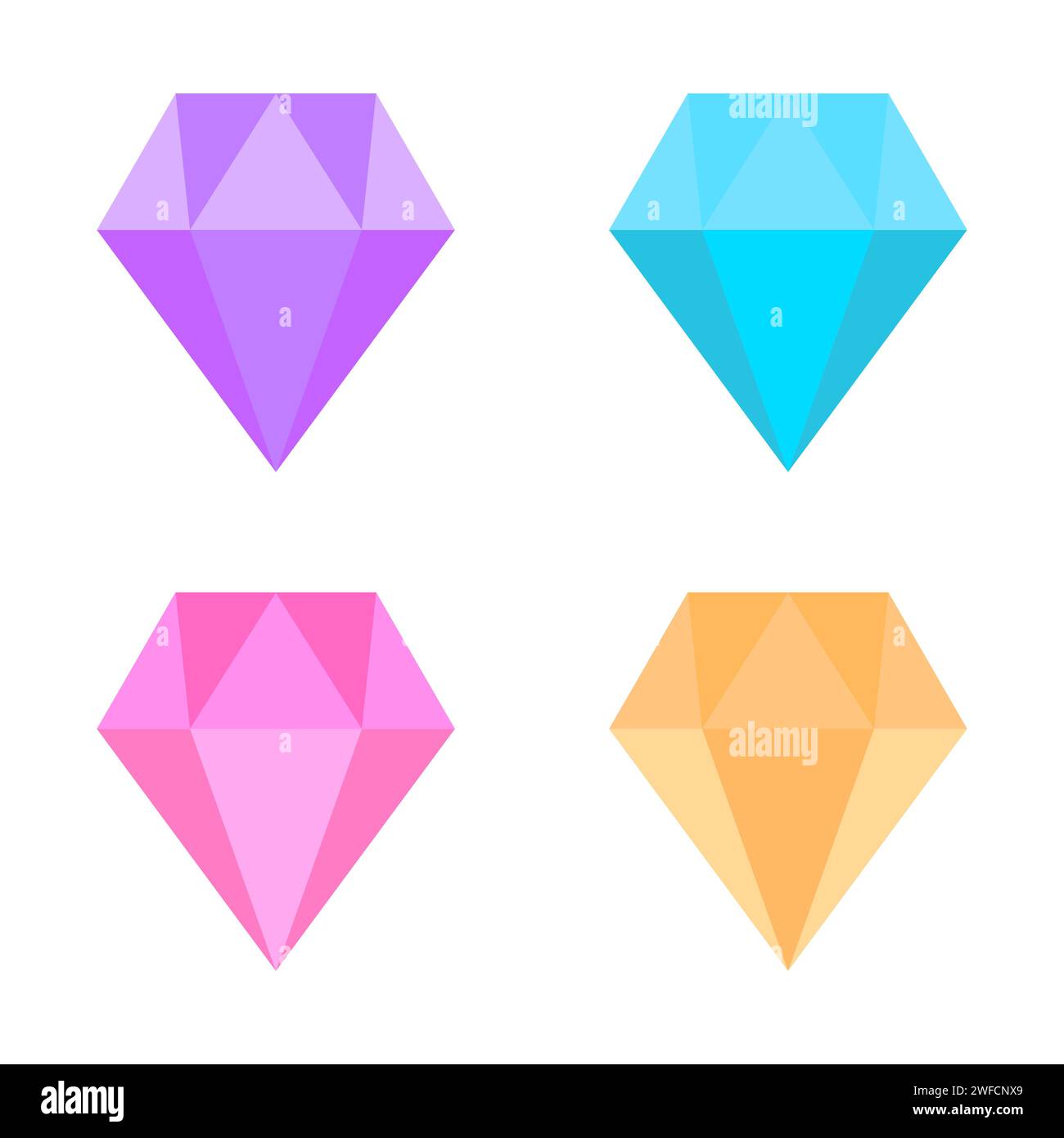 Colorful gemstones. Various diamonds, brilliants, emeralds. Vector ...