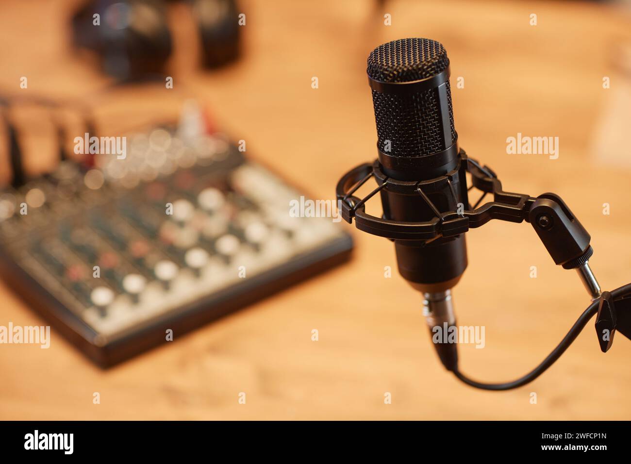 Studio Microphone and Audio Mixer Stock Photo - Alamy
