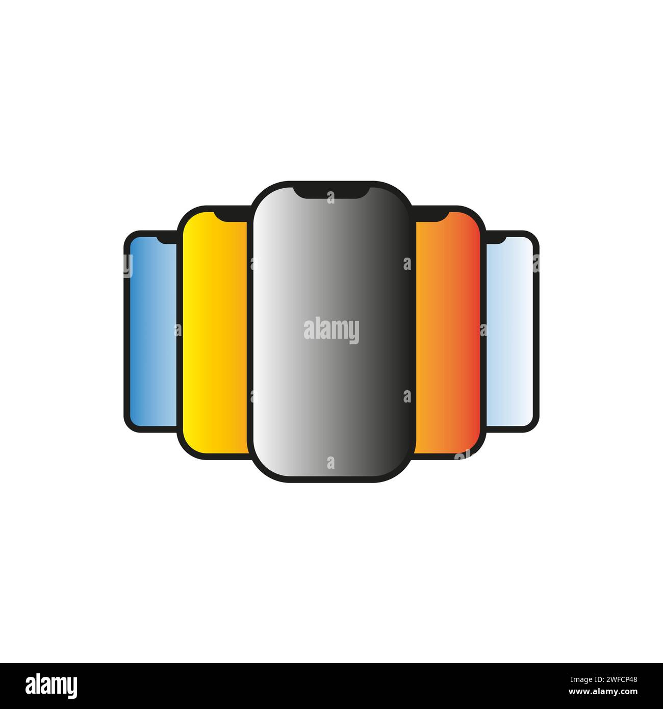 colored mobile phones set. Vector illustration. Stock image. EPS 10 ...