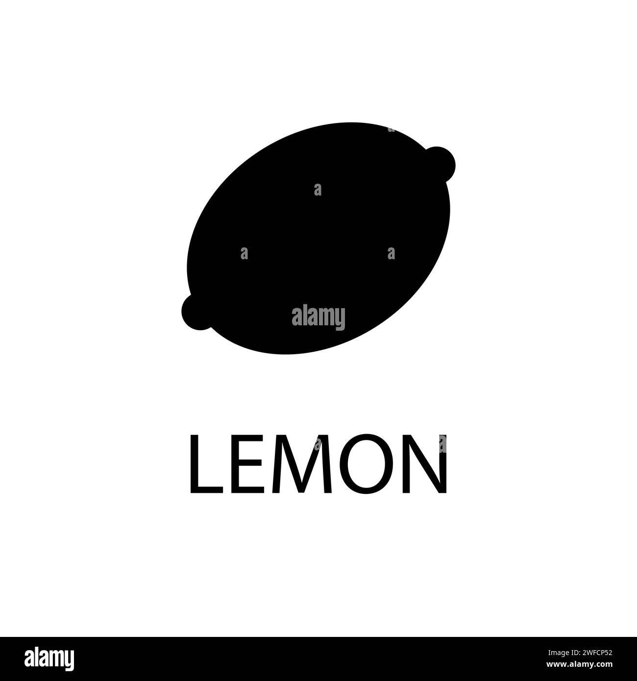 Black lemon icon. Vegan food logo. Vector illustration. Stock image ...