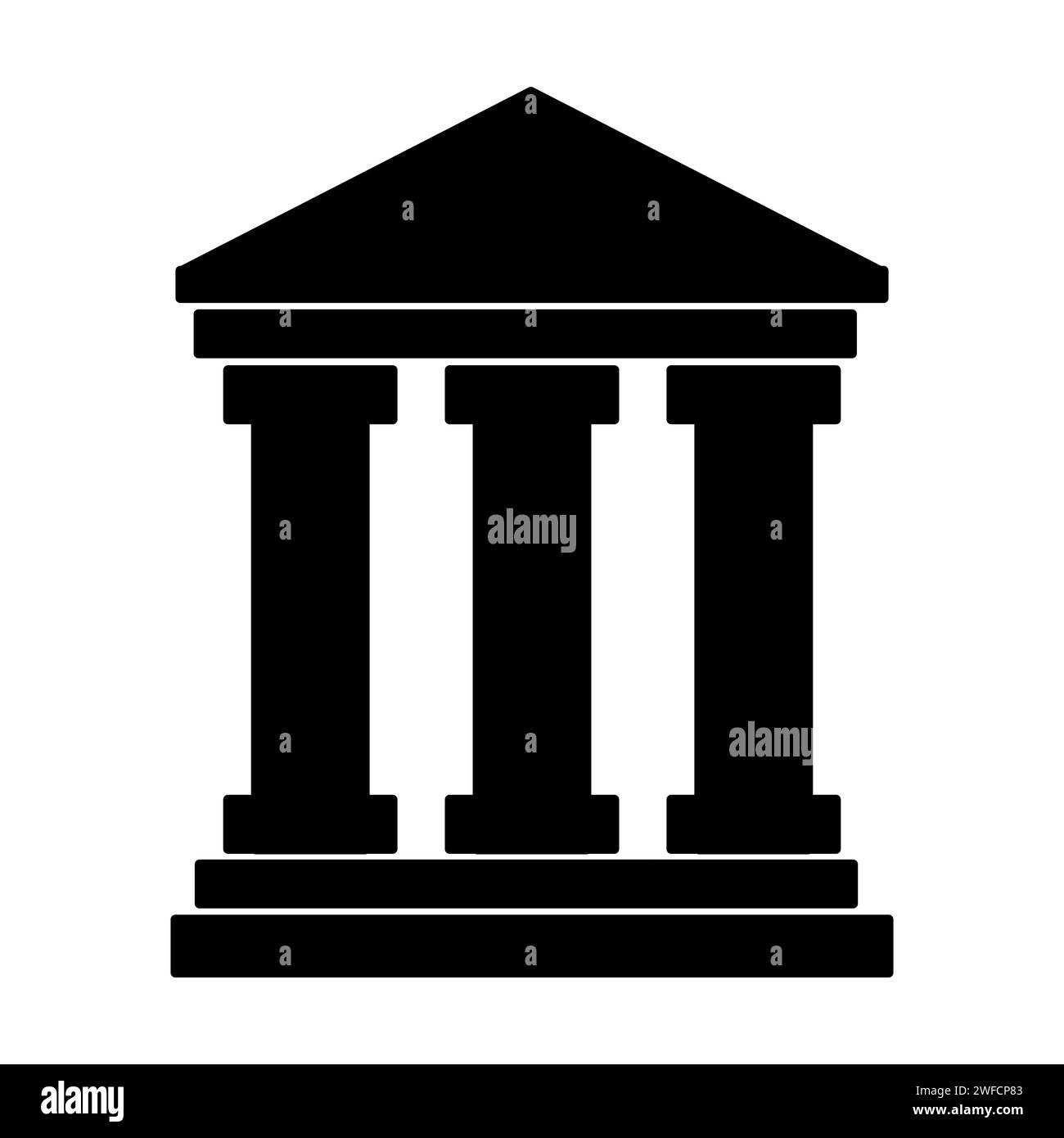 Columns Roof Icon Historical Museum Vector Illustration Stock Image