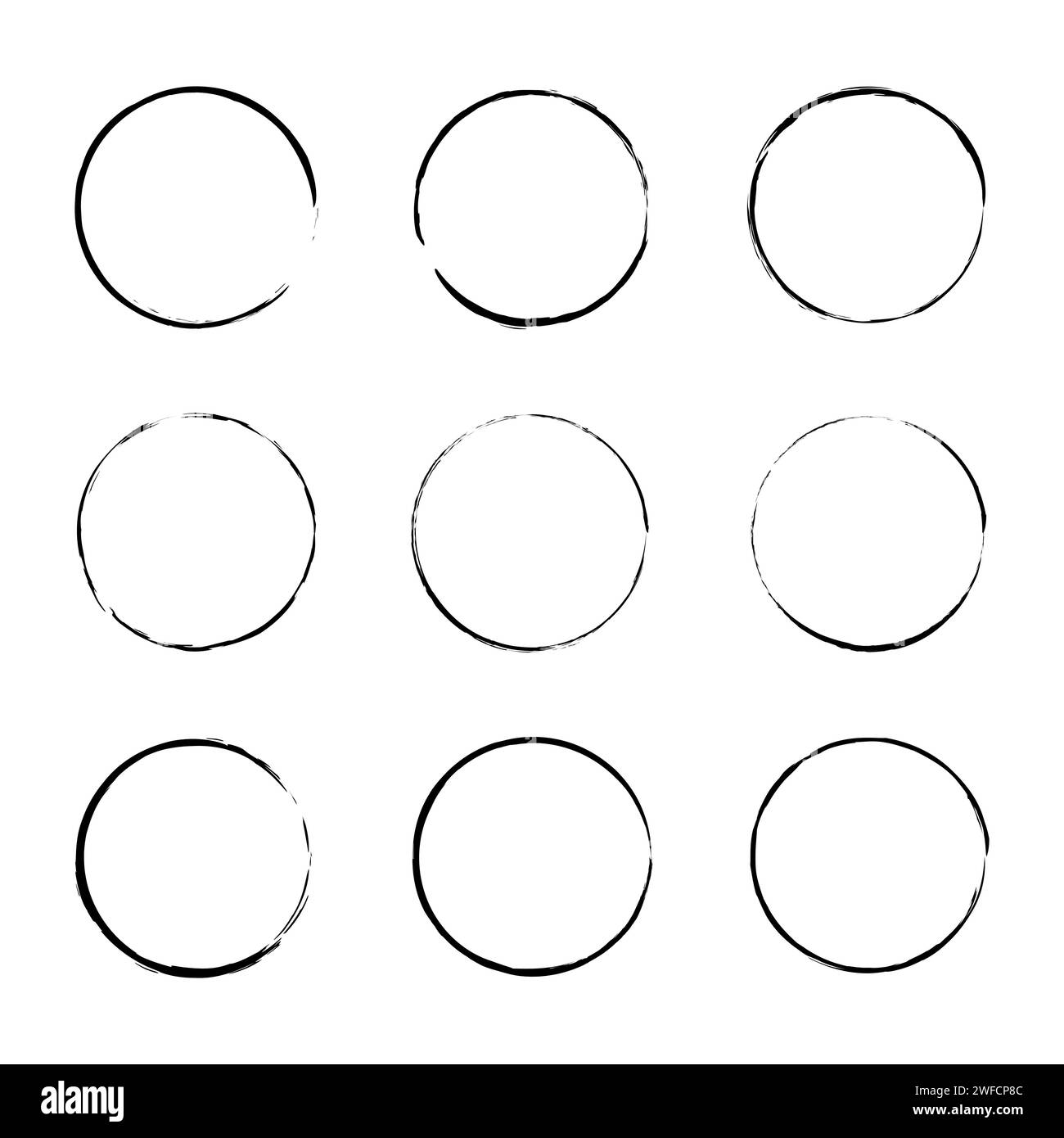 grunge circles. Trendy design. Circle frame set. Round shape. Vector illustration. stock image ...