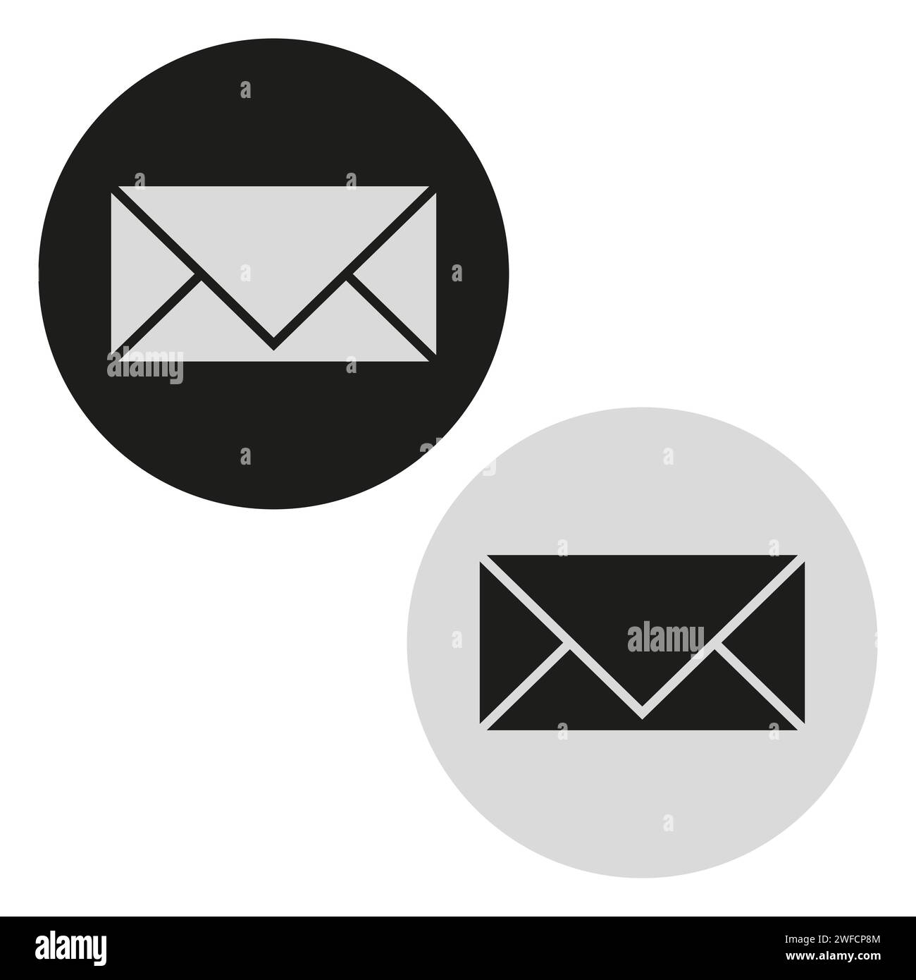 Envelopes icons in circles. Website banner. Email icon. Business concept. Vector illustration ...