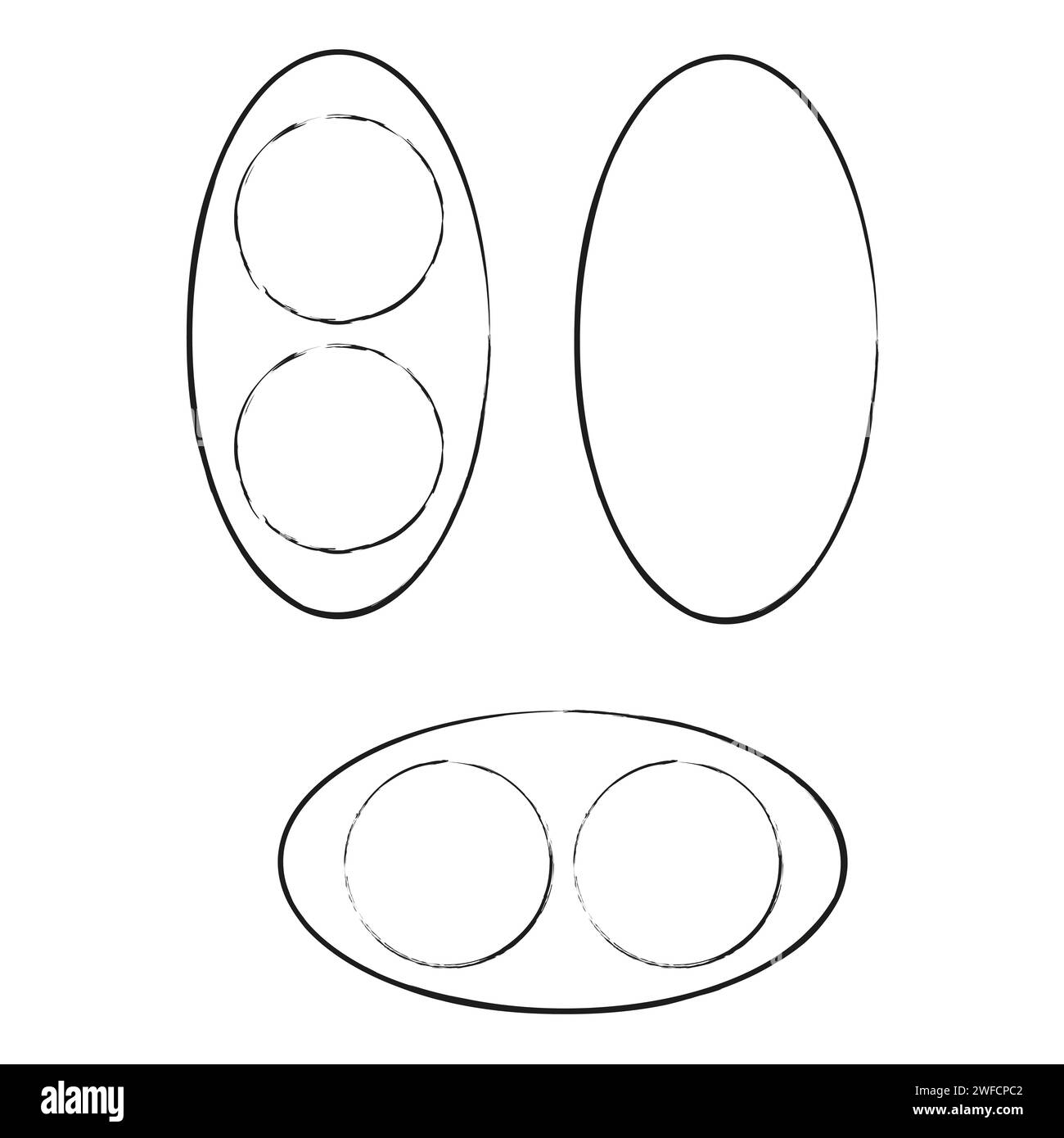Exclusive frames, figures. Round frames in oval frames. Unusual design ...