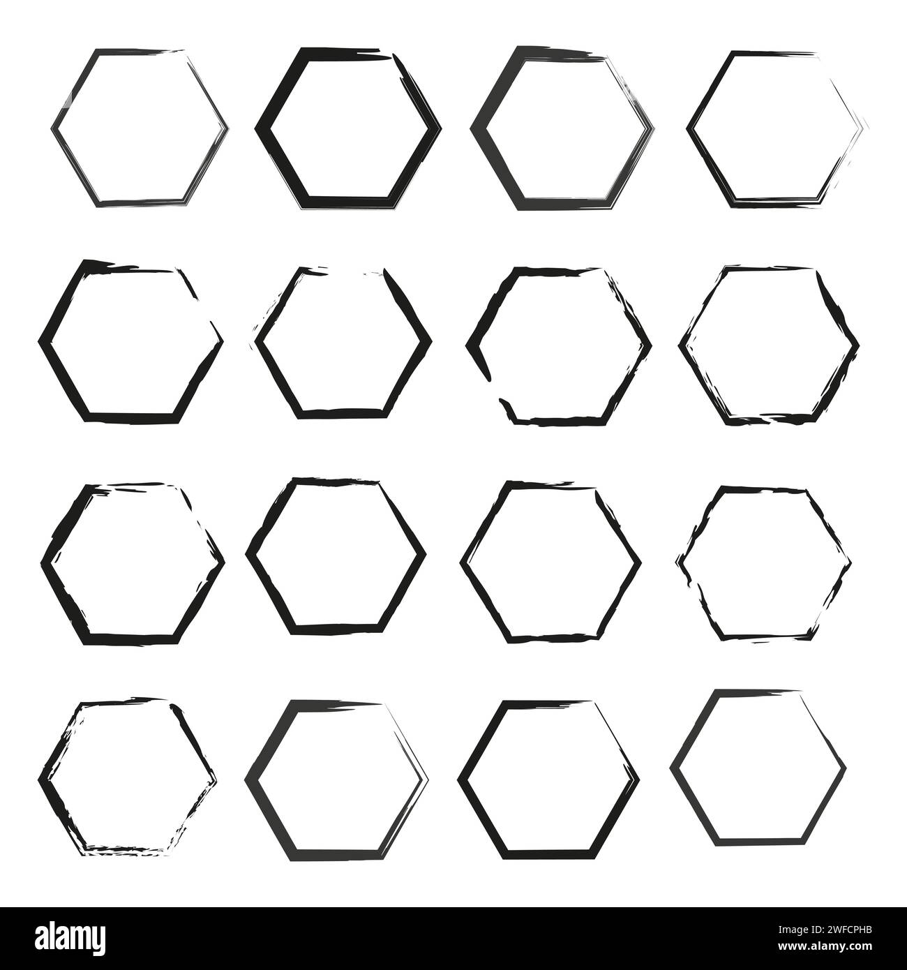 Brush hexagons. Brush texture. Geometric element. Circle geometric ...