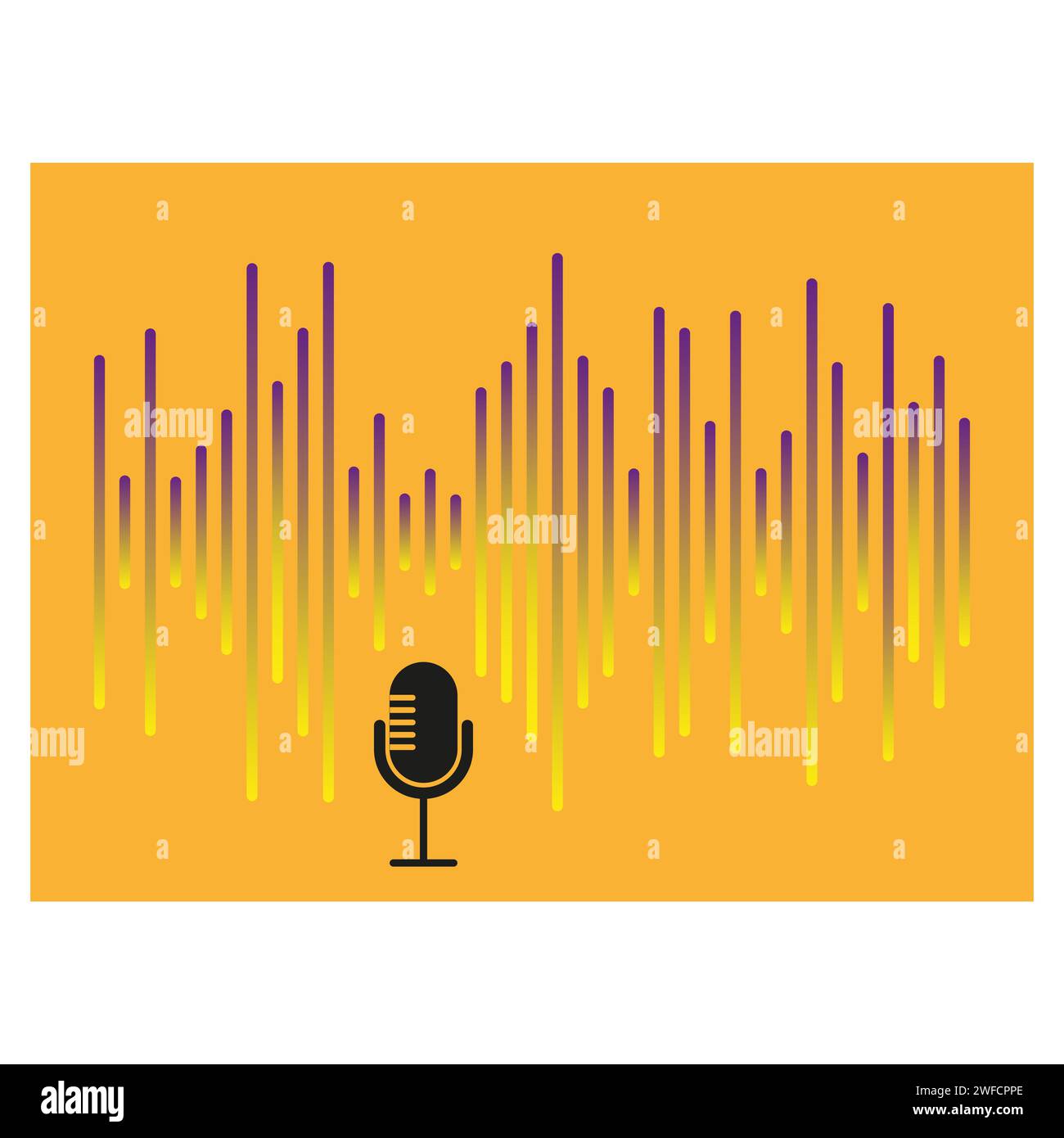 Sound wave microphone. Technology iot. Network connection background ...