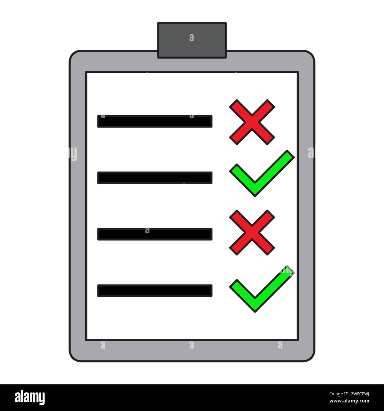 Checklist with notes. Clipboard, checklist, document symbol. Good ...