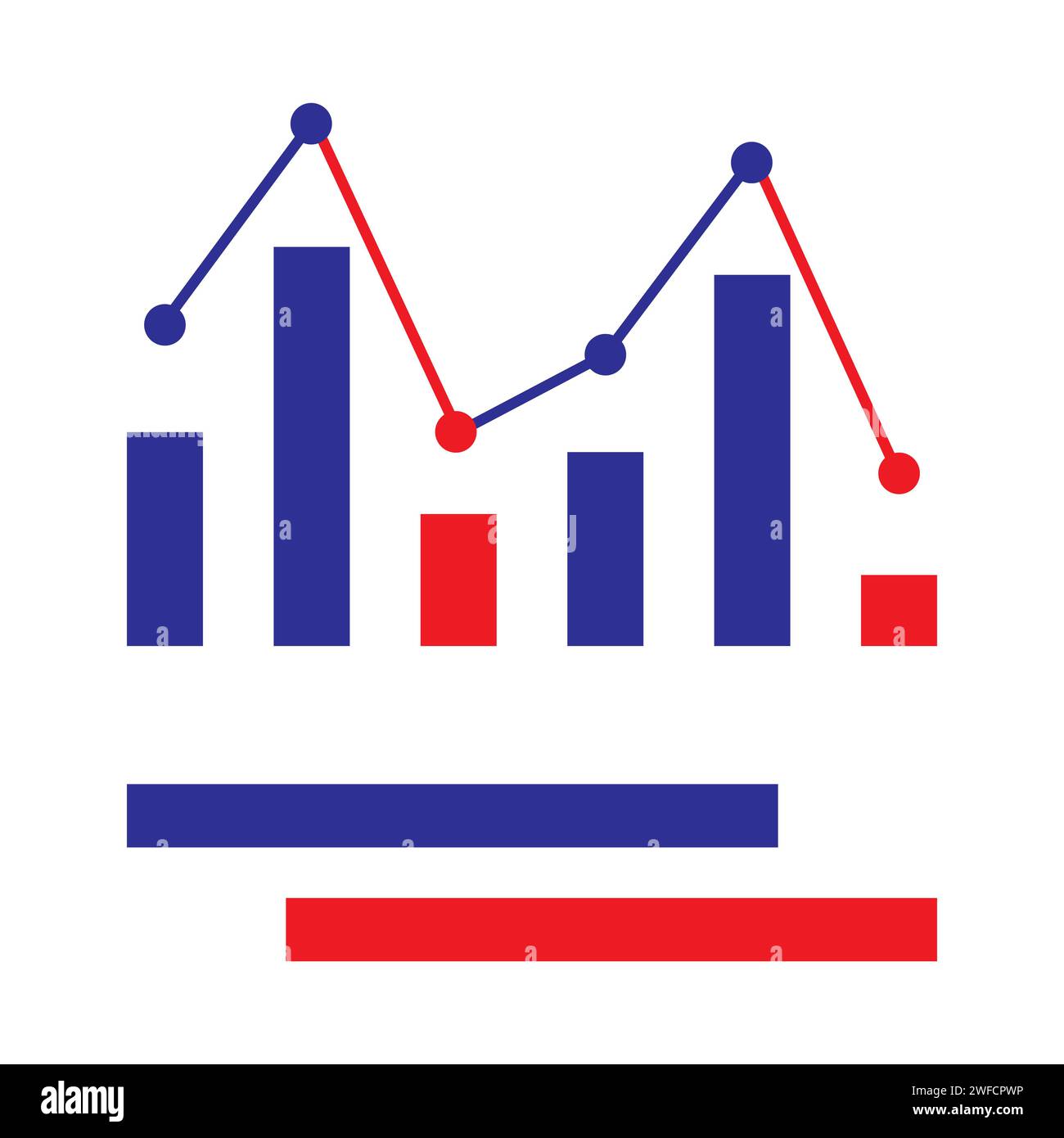 graph red blue icon. Business success. Vector illustration. Stock image ...