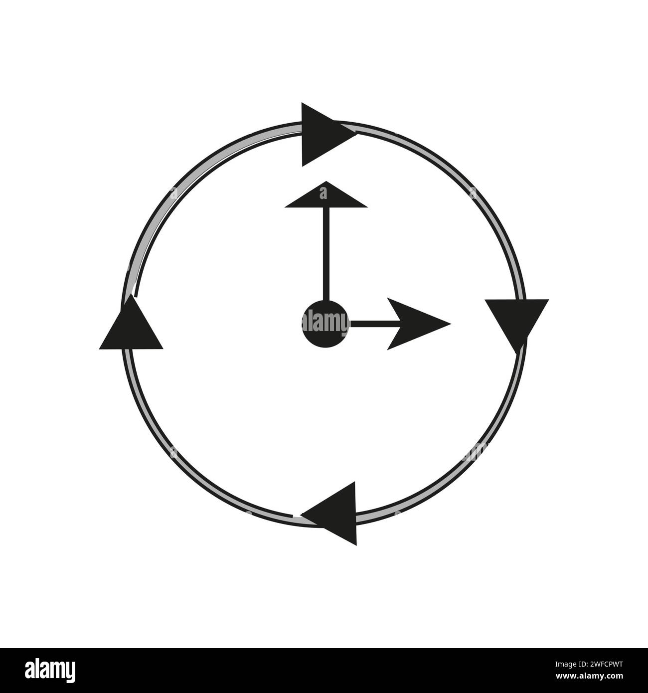 Clock arrow outline icon. Round clock. Business concept. Vector ...