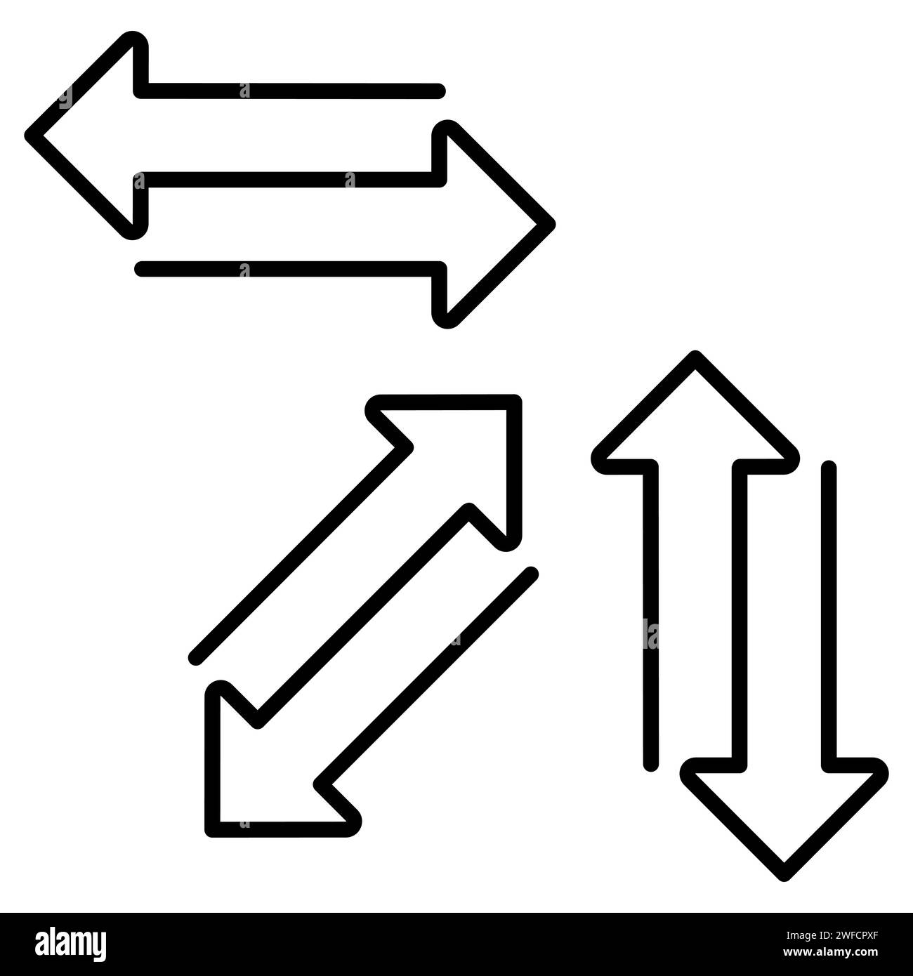 Two arrows opposite direction Stock Vector Images - Alamy