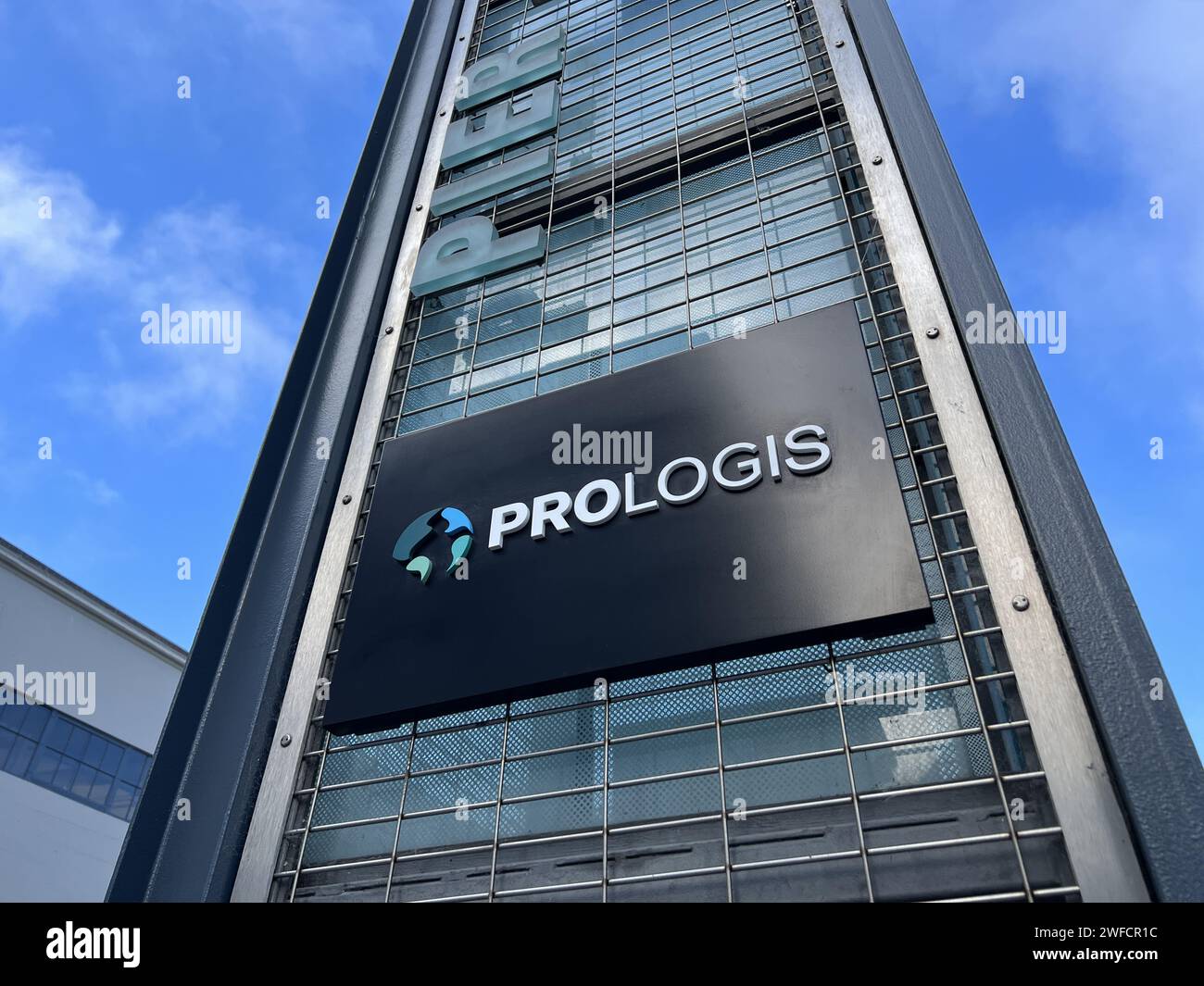 Exterior view of Prologis headquarters with company logo, located at ...