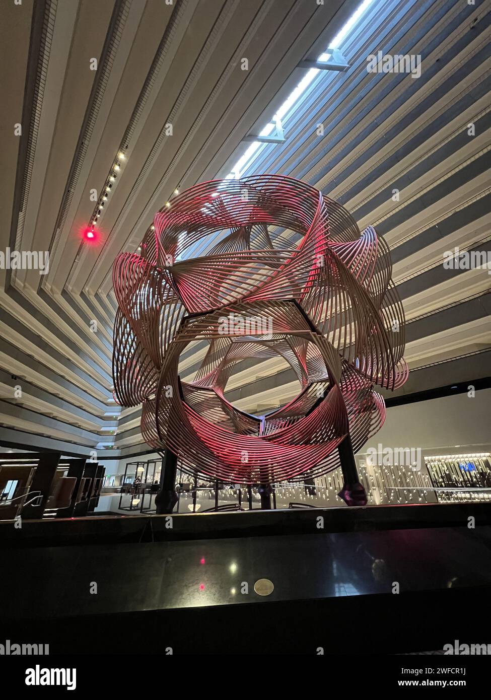 Modern art installation of the sculpture Eclipse within the atrium of ...