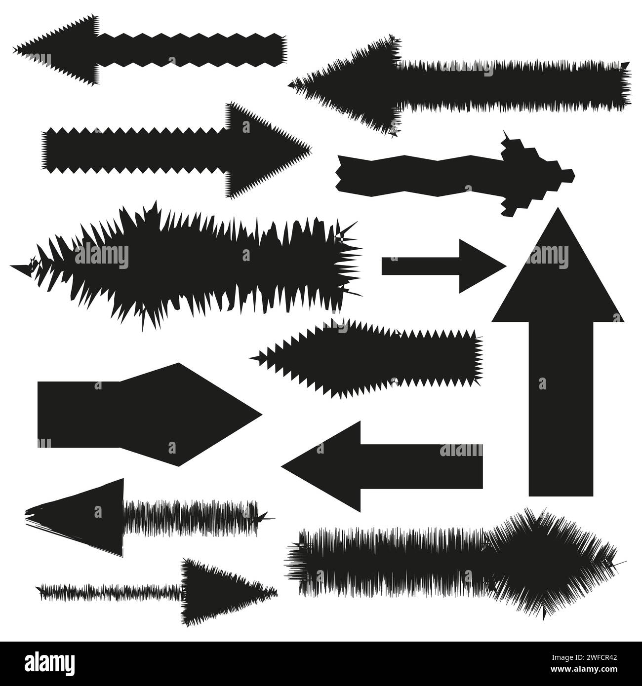 Brush arrows. Watercolor brush texture. Ink paint brush stain. Vector ...