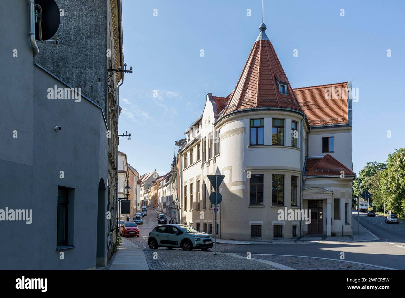 historische Nonnengasse in Freiberg, Sachsen, Deutschland *** historic ...