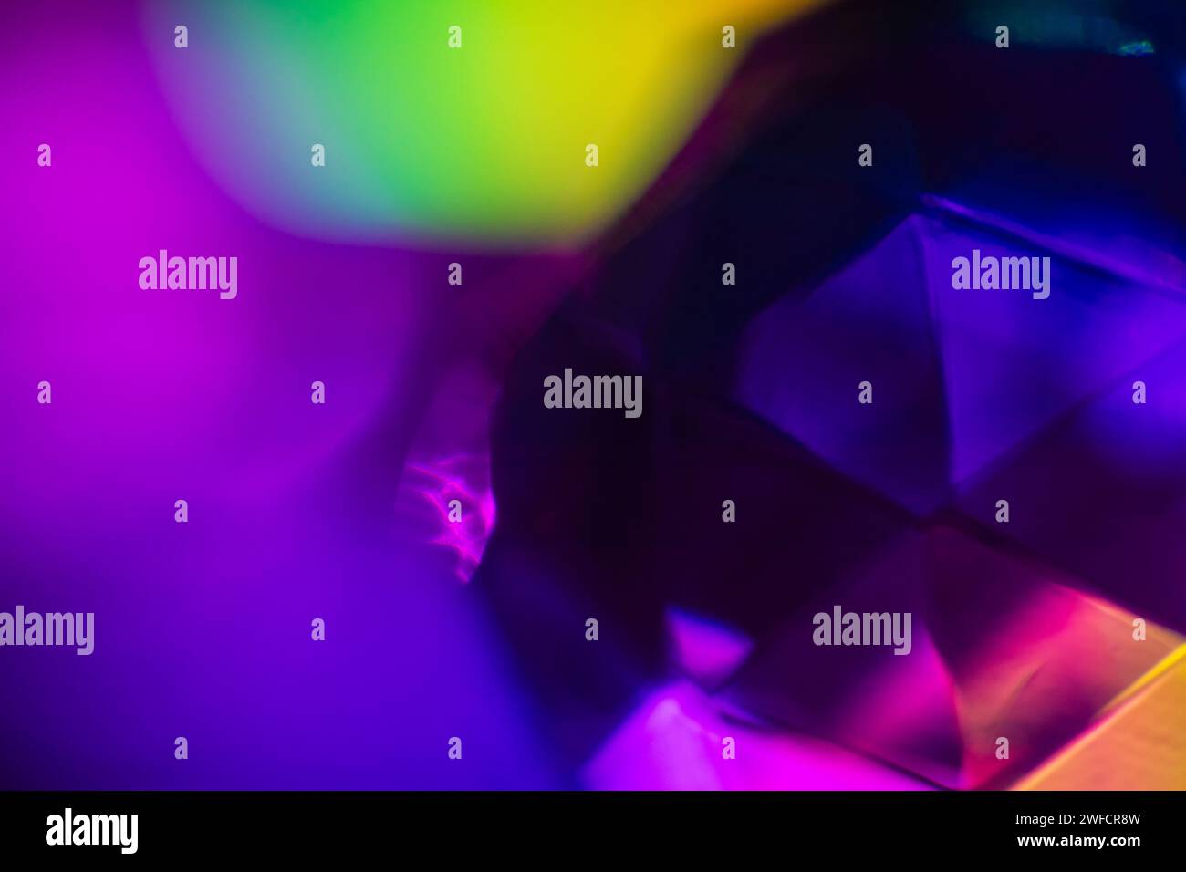 Blur neon light. Lens flare overlay. Bokeh fluorescent flash gleam ...