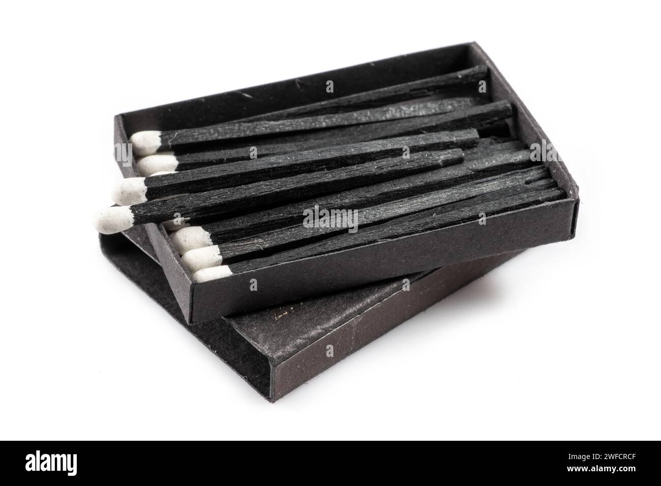 The stages of match burning on a white background. Safe match with red ...