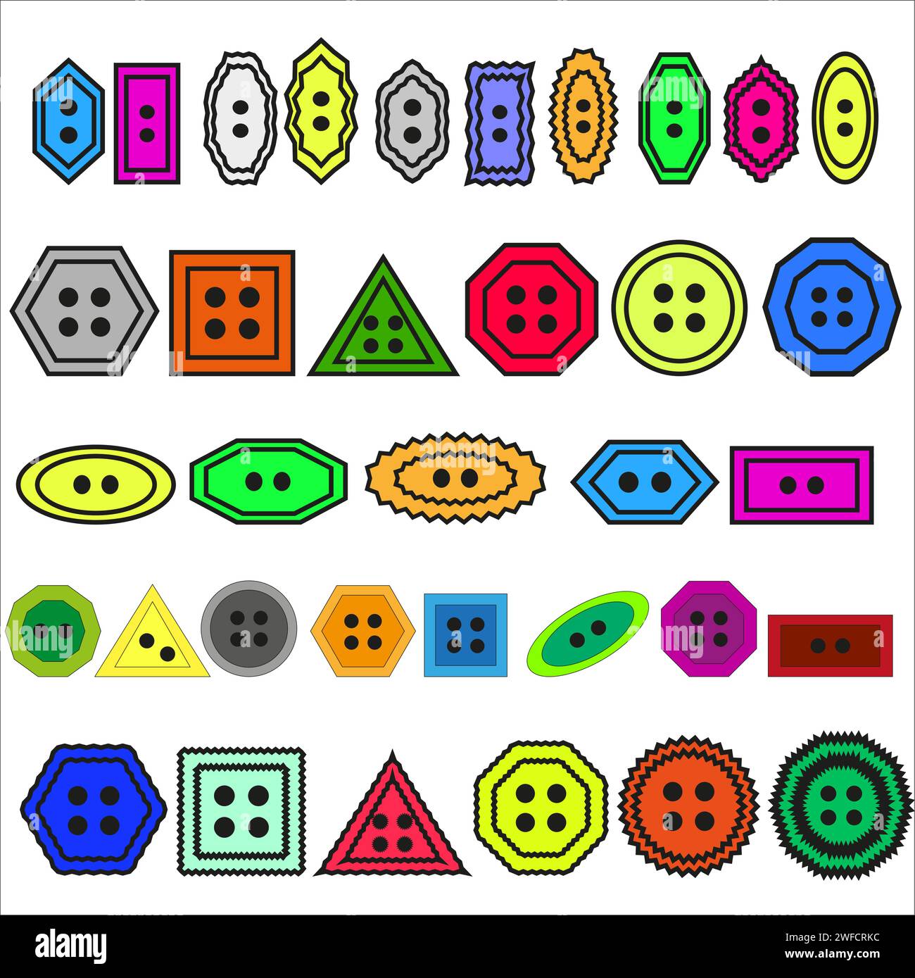 Classic pattern for clothing design. Classic colored buttons various ...