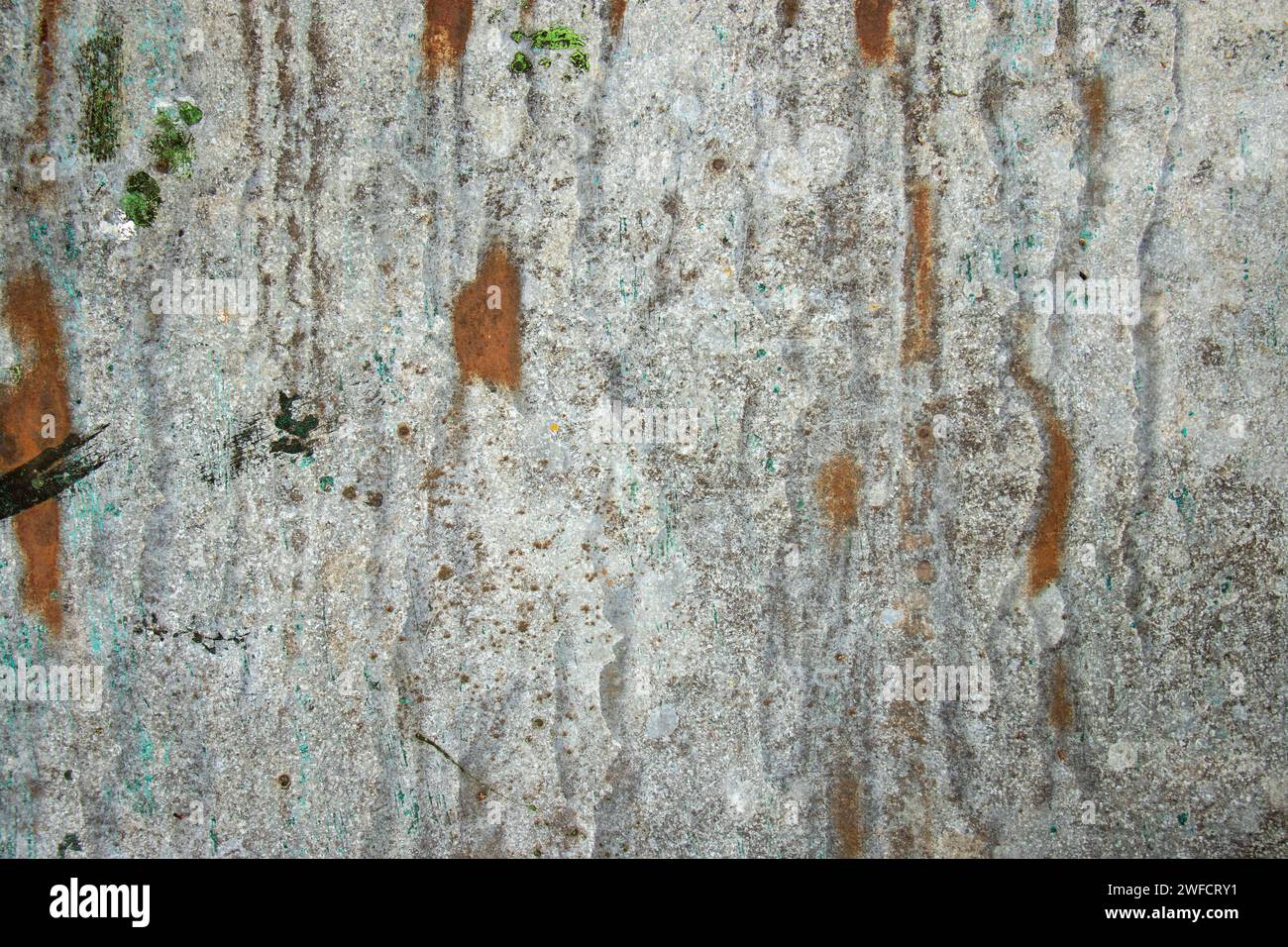 Rusted white painted metal wall. Rusty metal background with streaks of ...