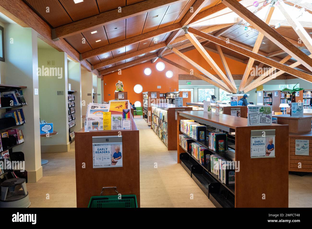 Interior of public library in Lafayette, California, June 26, 2023 ...