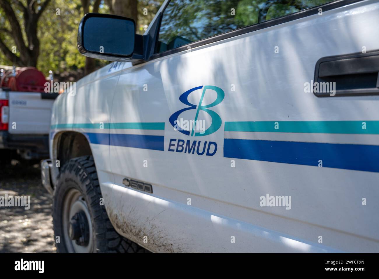Side view of an EBMUD (East Bay Municipal Utility District) utility ...