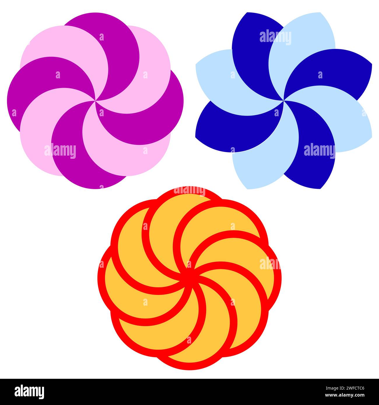 Modern colorful cartoon circles. Comic drawing. Circle frame set ...