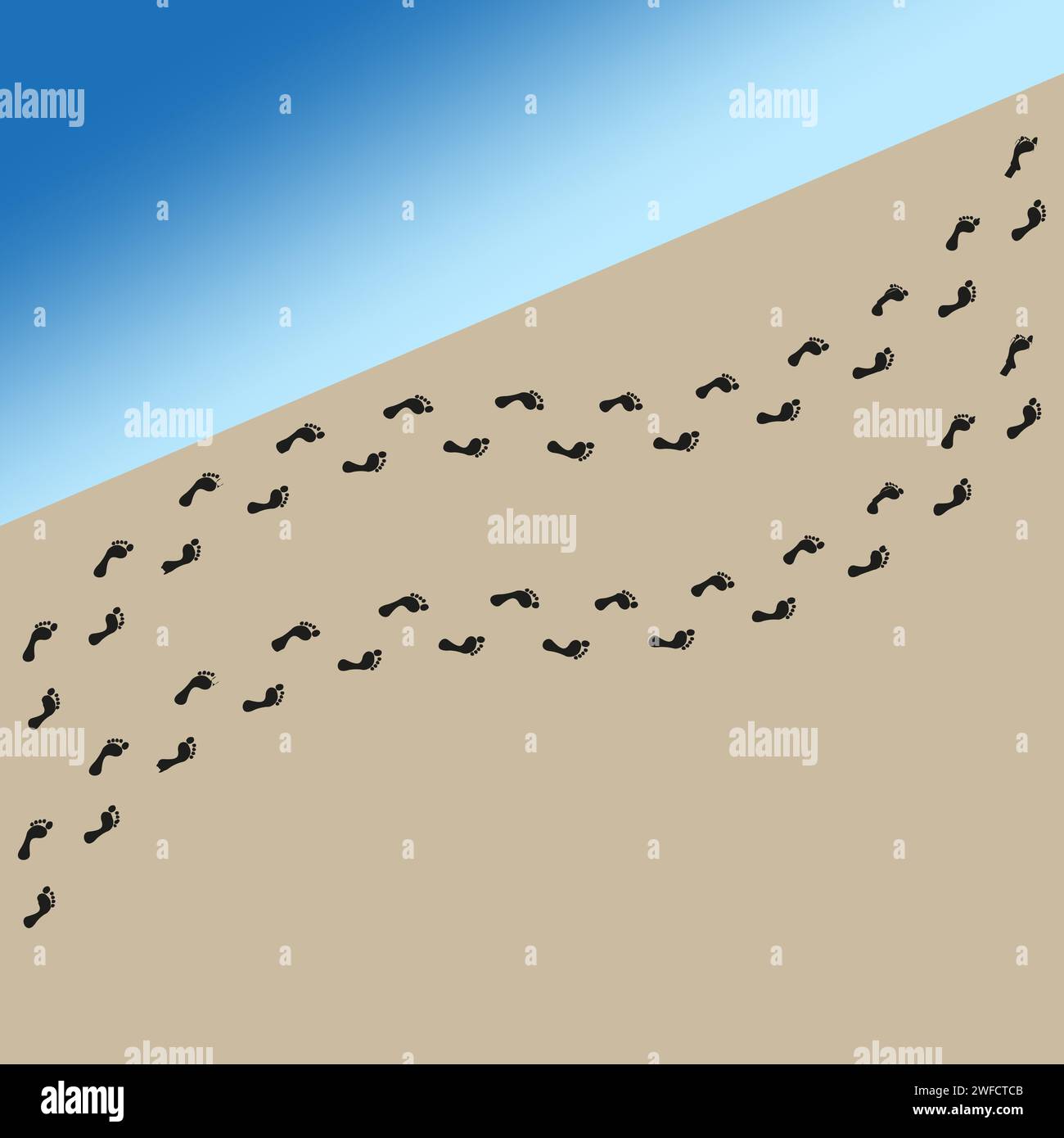 Wave and footsteps Stock Vector Images - Alamy