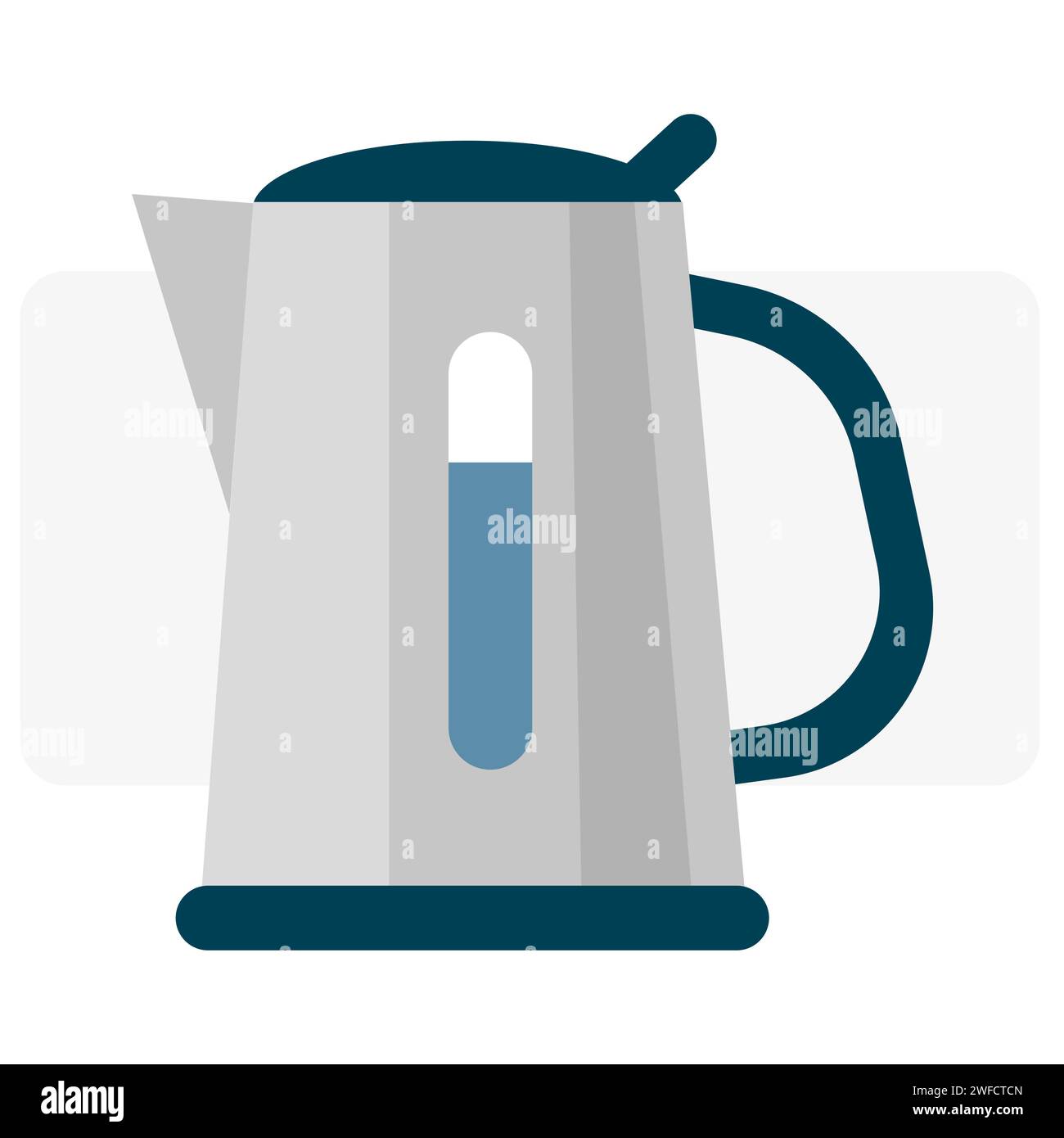 Modern electric kettle picture. Contemporary cartoon icon with colorful ...
