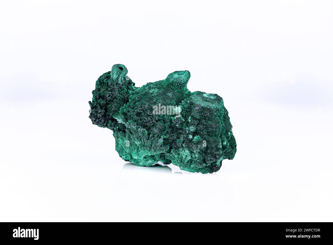 fibrous malachite photography isolated on white blackground. macro ...