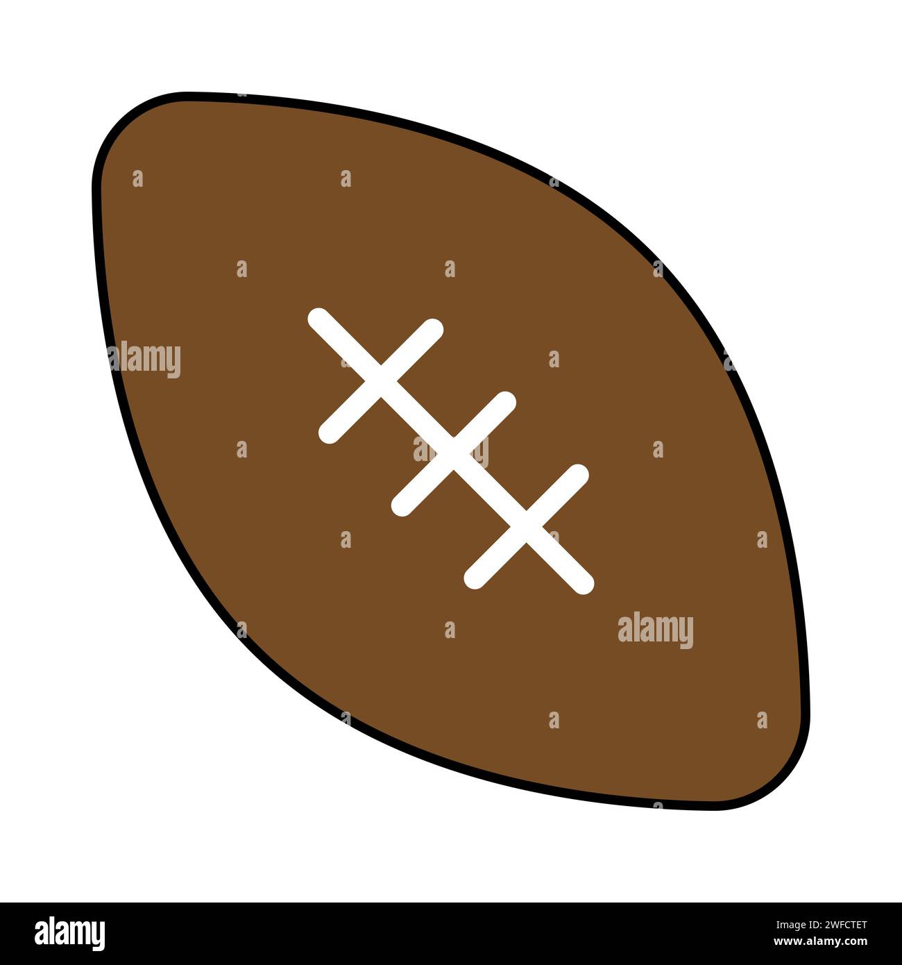 American football icon. Brown sign. Game symbol. Isolated object. Hand ...