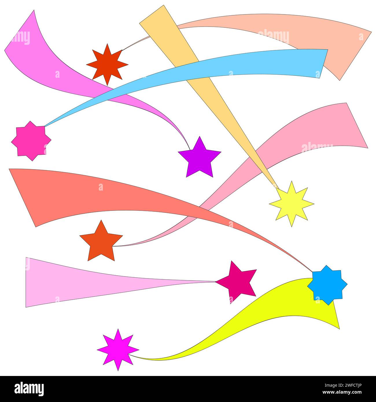 Rainbow shooting star design hi-res stock photography and images - Alamy