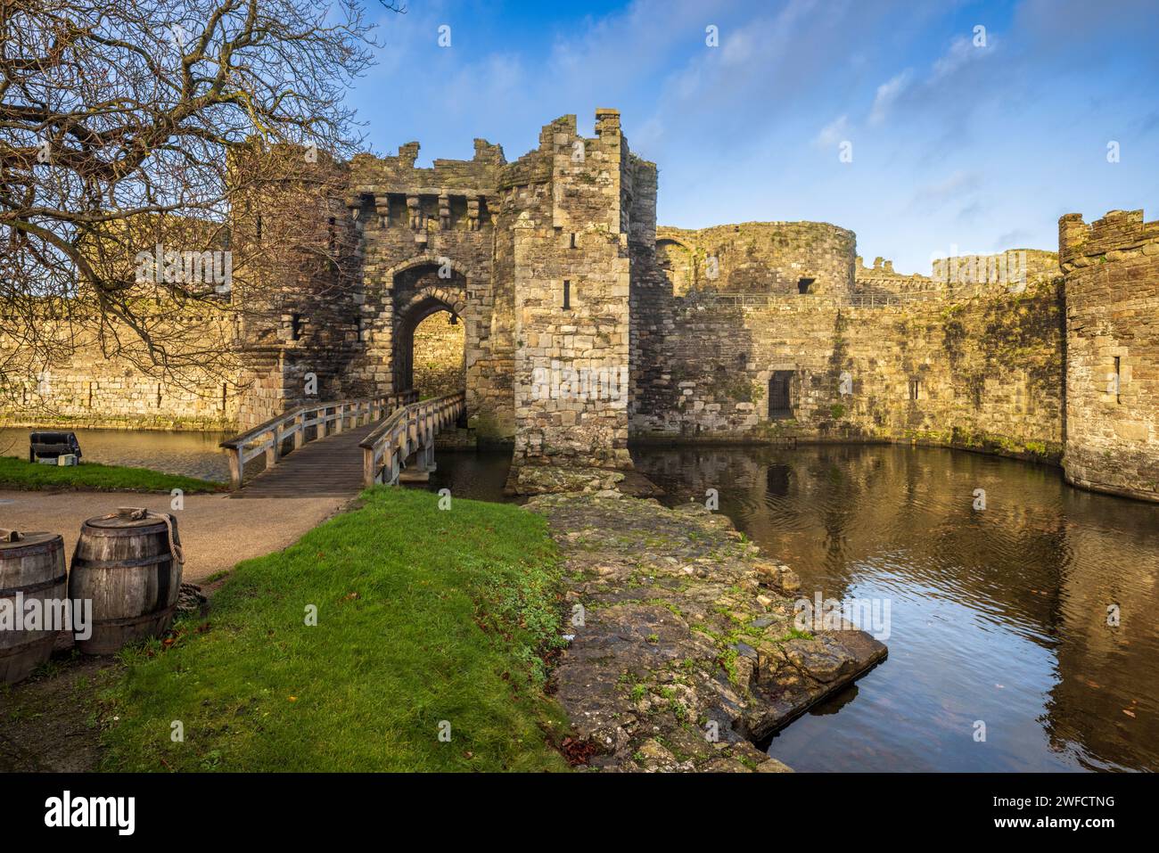 Beaumaris Castle and moat, Anglesey, North Wales Stock Photo - Alamy