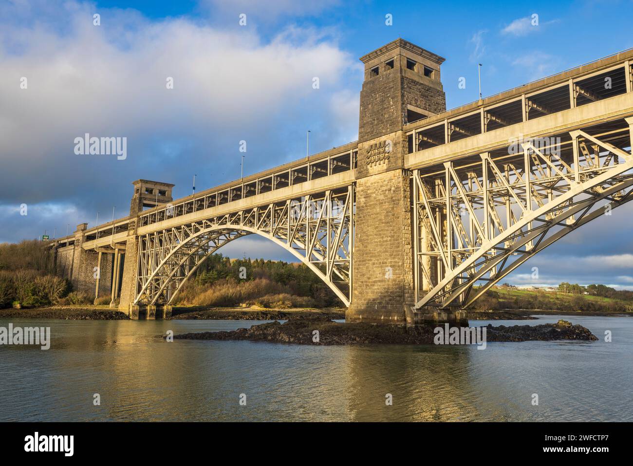 The Britannia Bridge over the Menai Strait, Isle of Anglesey, North ...