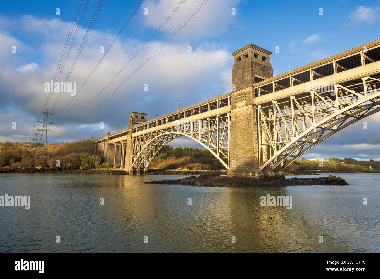 The Britannia Bridge over the Menai Strait, Isle of Anglesey, North ...