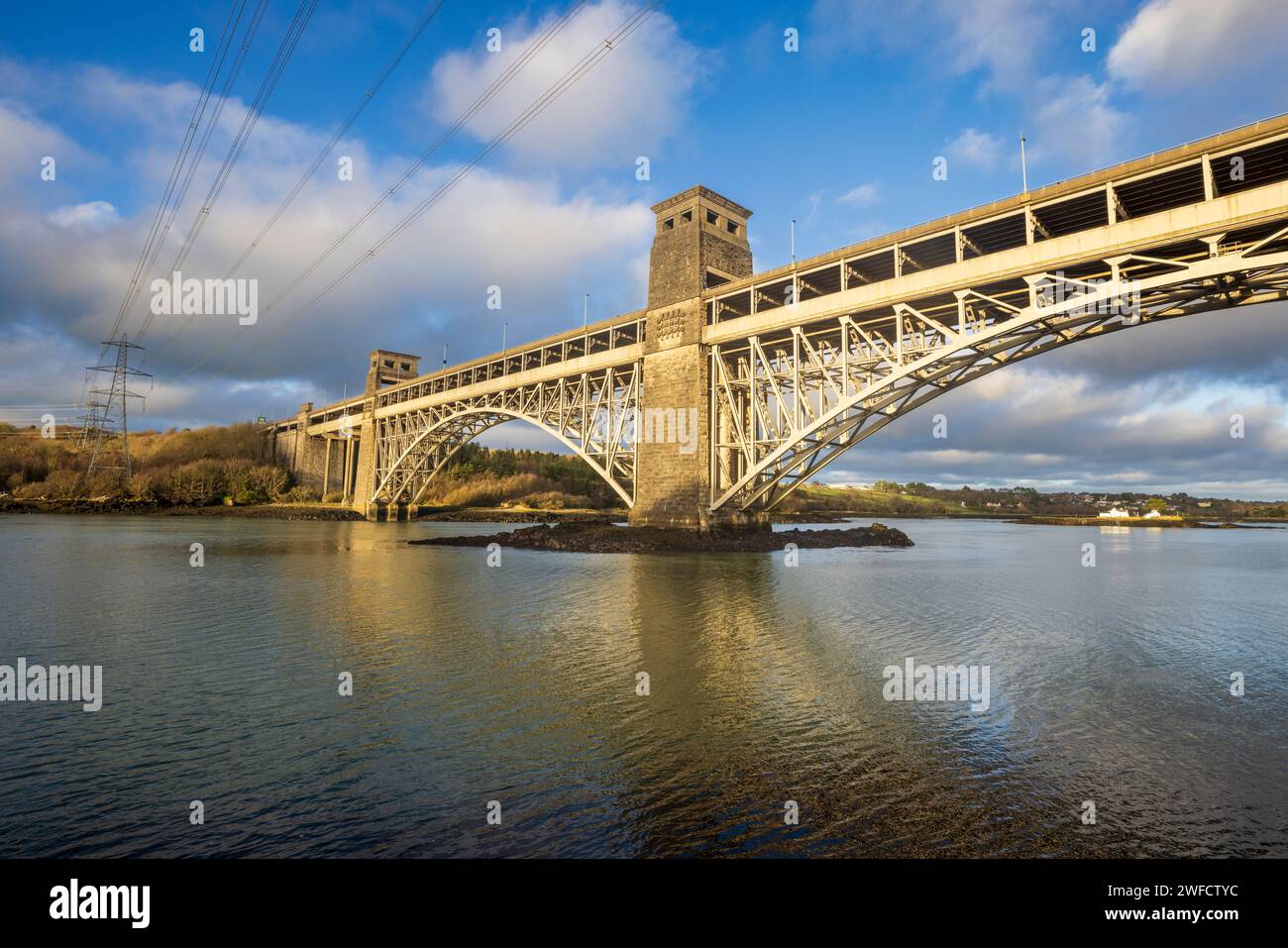 The Britannia Bridge over the Menai Strait, Isle of Anglesey, North ...