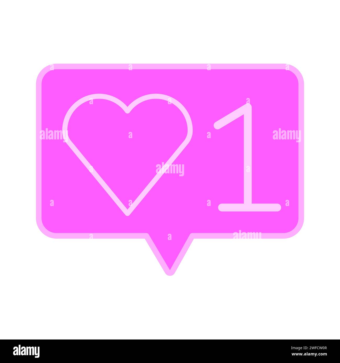 red heart 1 like. Business concept. Thumb up like icon. Social media ...