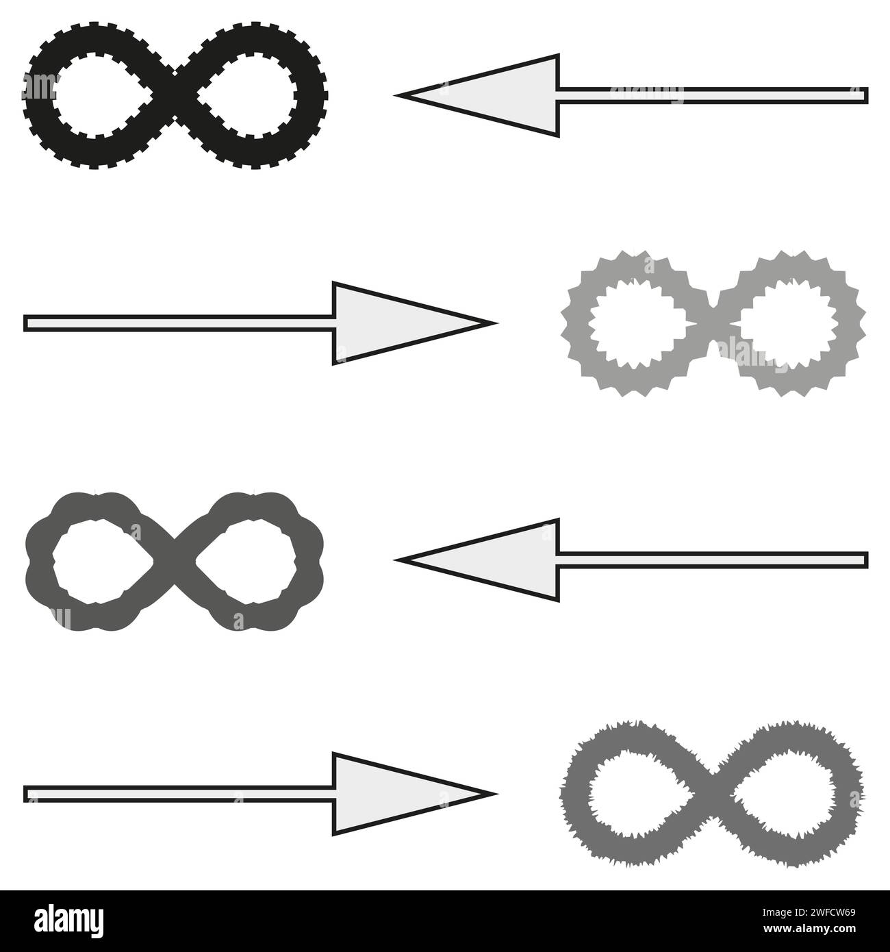 arrows and sign infinity. Design element. Circle geometric shape ...