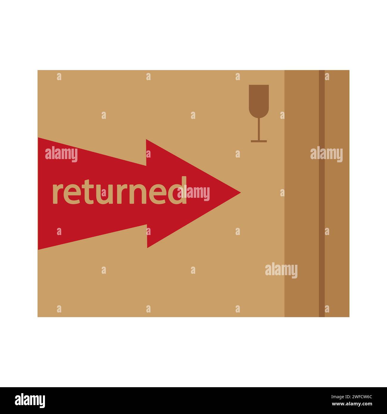 Return box in flat style. Deliver goods. Vector illustration. stock ...