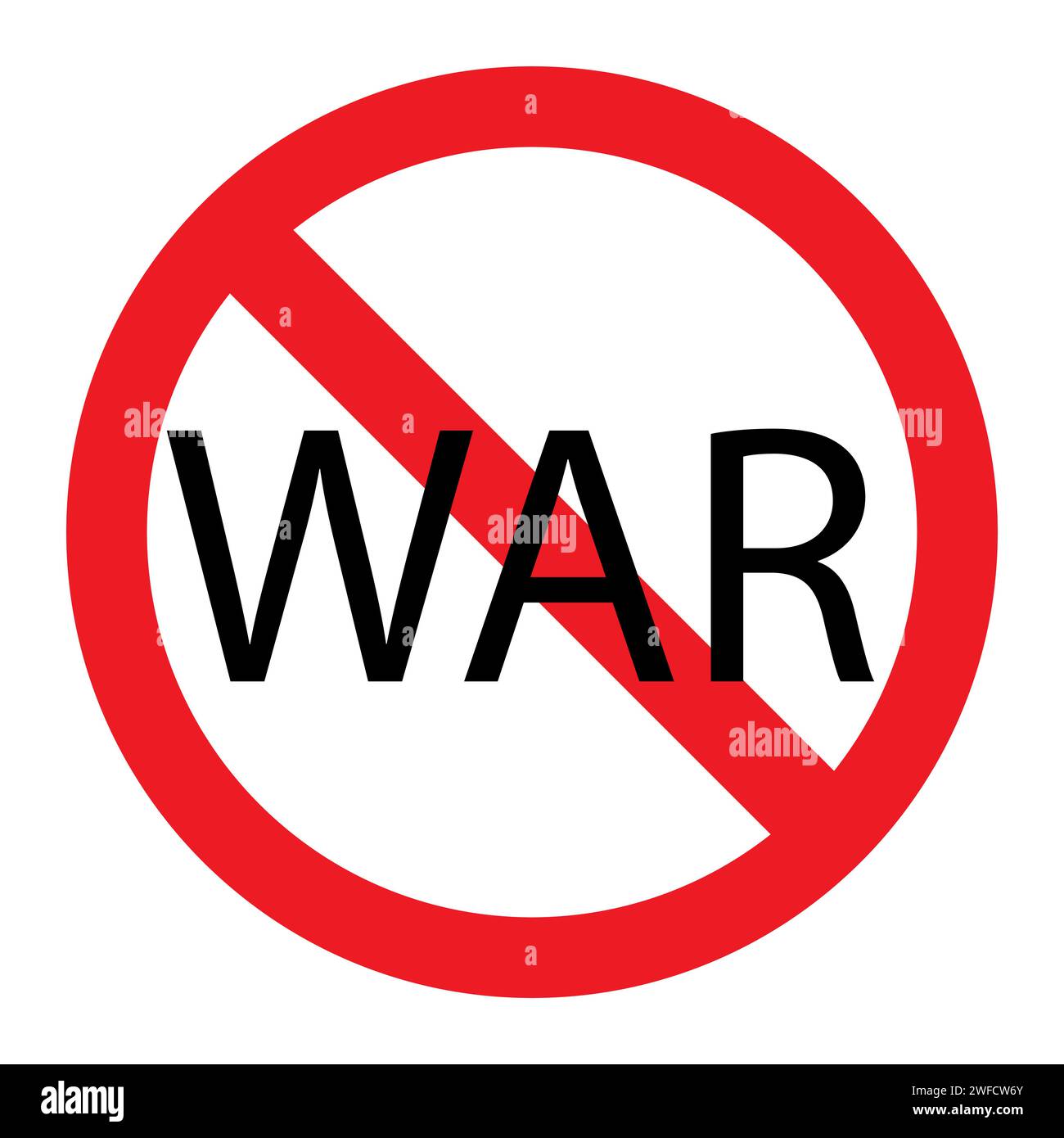 Stop war. War sign crossed. Sign forbidden. Peace symbol, no war ...