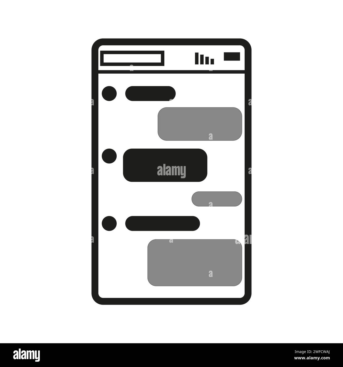 Modern phone icon messages. technology device screen. Telephone sign ...