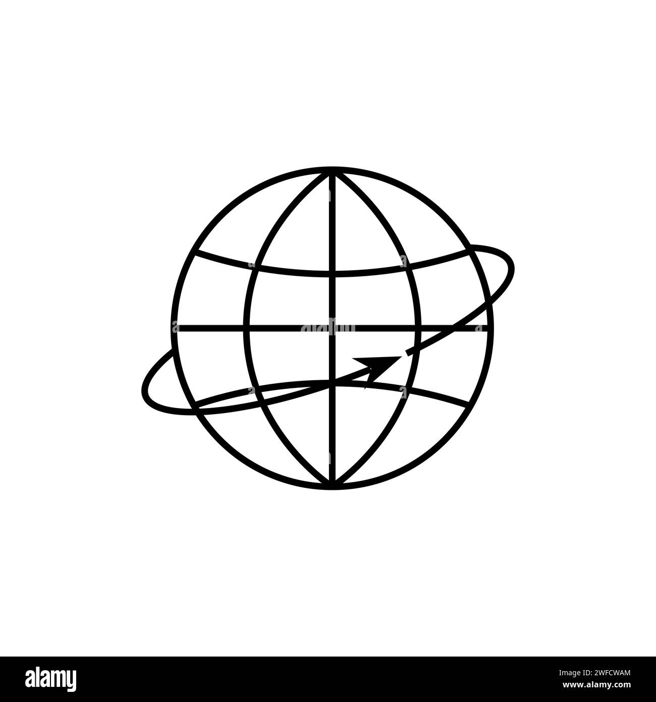 Earth icon arrow. Icon for site design. Internet communication. Online ...