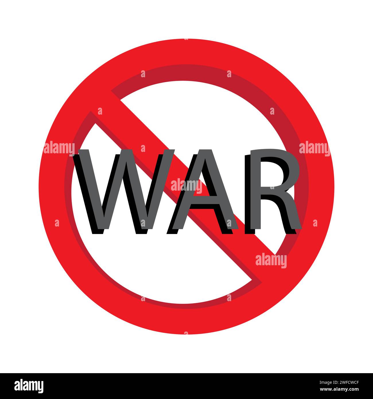 Stop war. War sign crossed. Sign forbidden. Peace symbol, no war ...