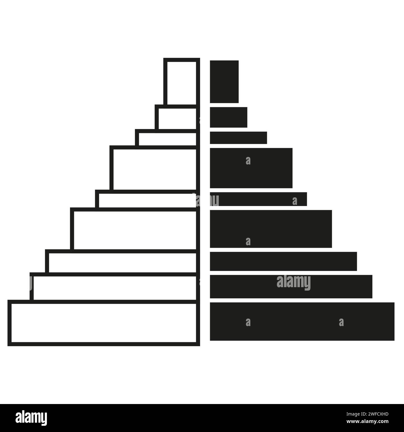 pyramid black white rectangles. Abstract texture. Vector illustration ...