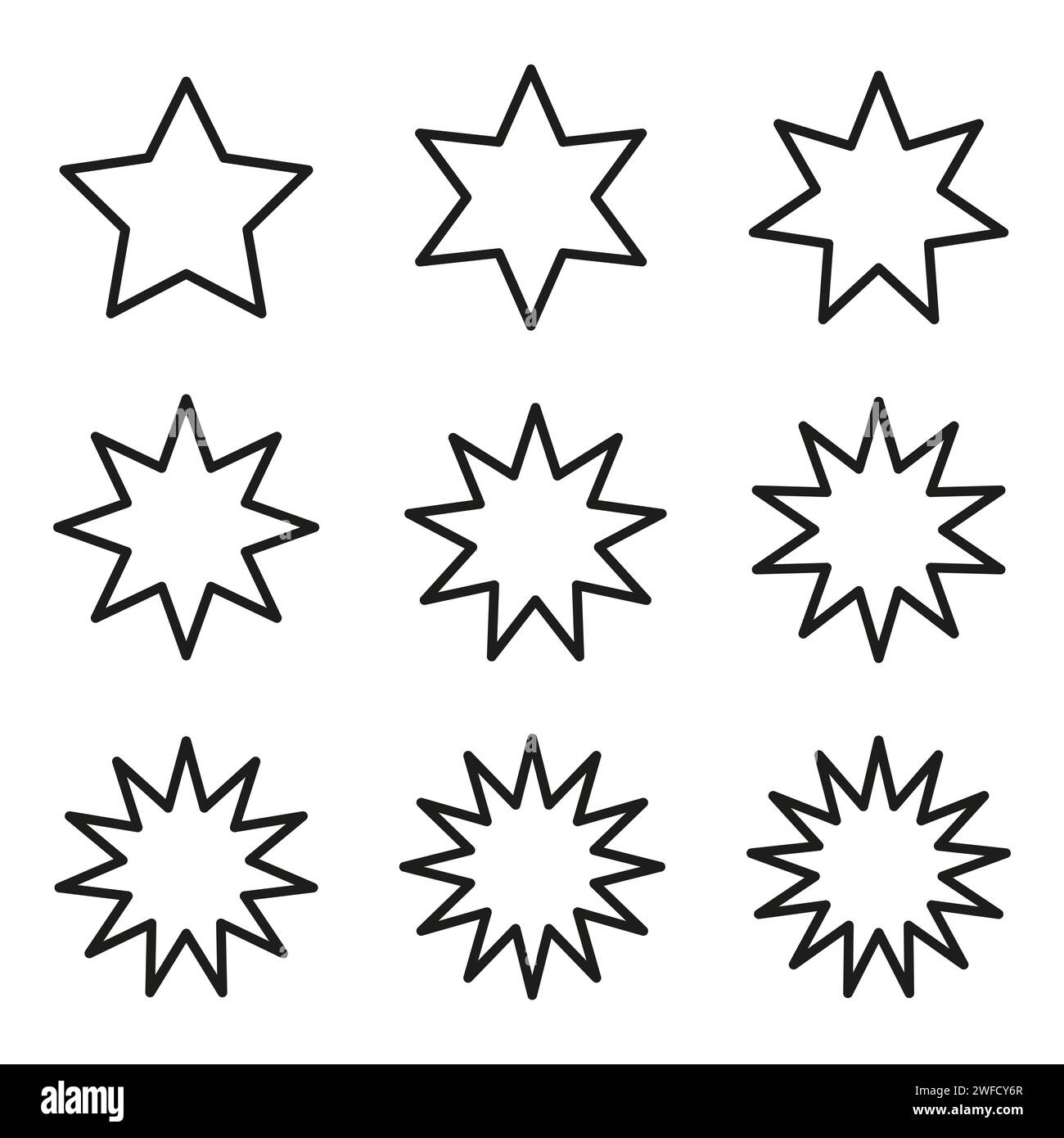 Different stars icons. Star icon. Tattoo art. Glitter pattern. Vector ...