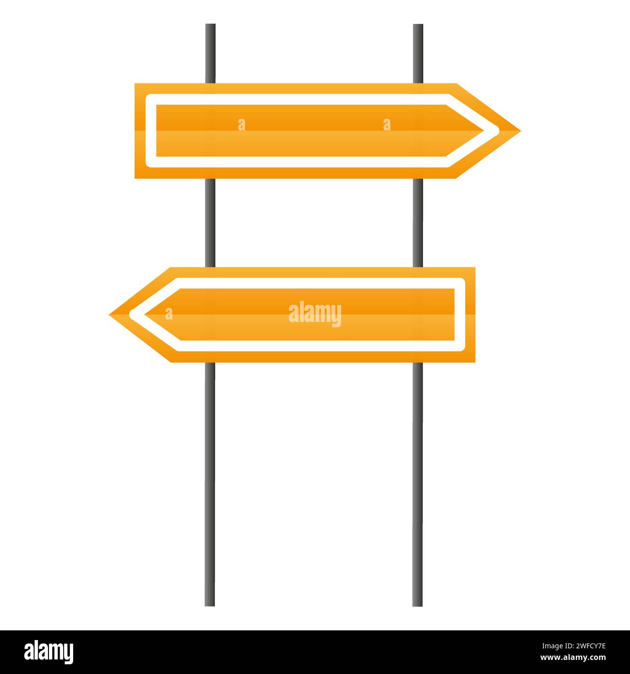 Empty road signs. Empty highway. blank road sign boards. Vector ...