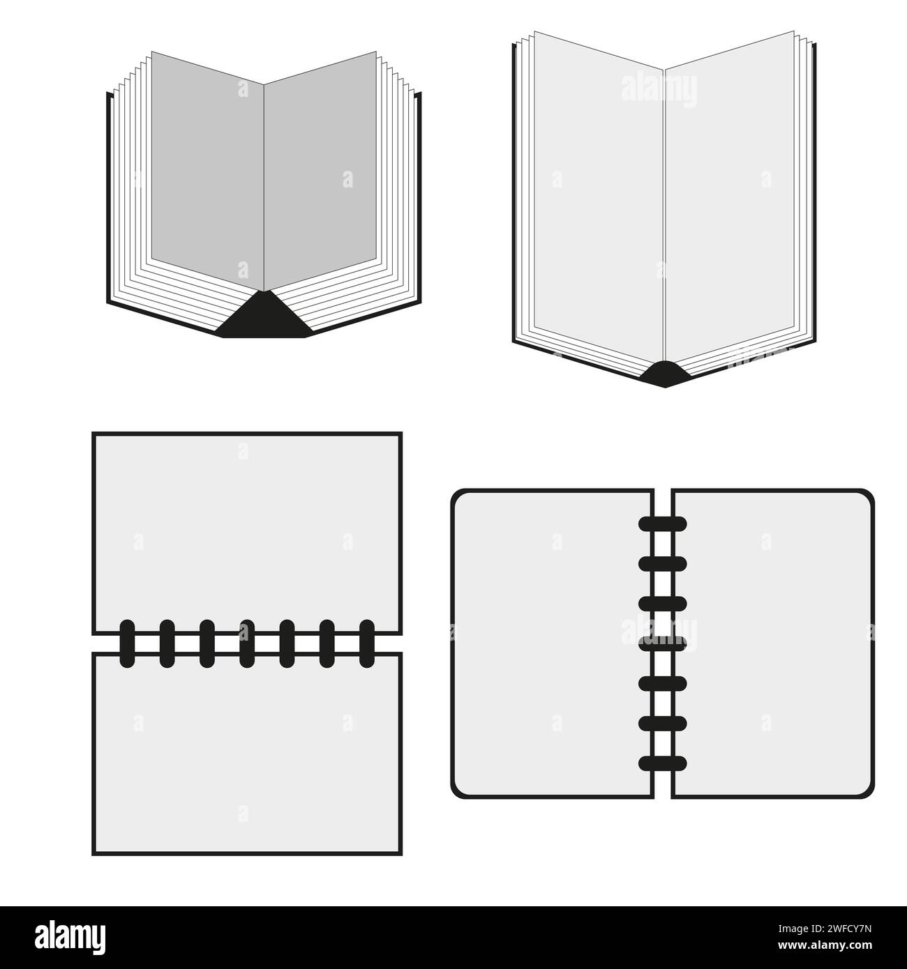 Books icons set. Side view. Vector illustration. stock image. EPS 10 Stock Vector Image & Art ...