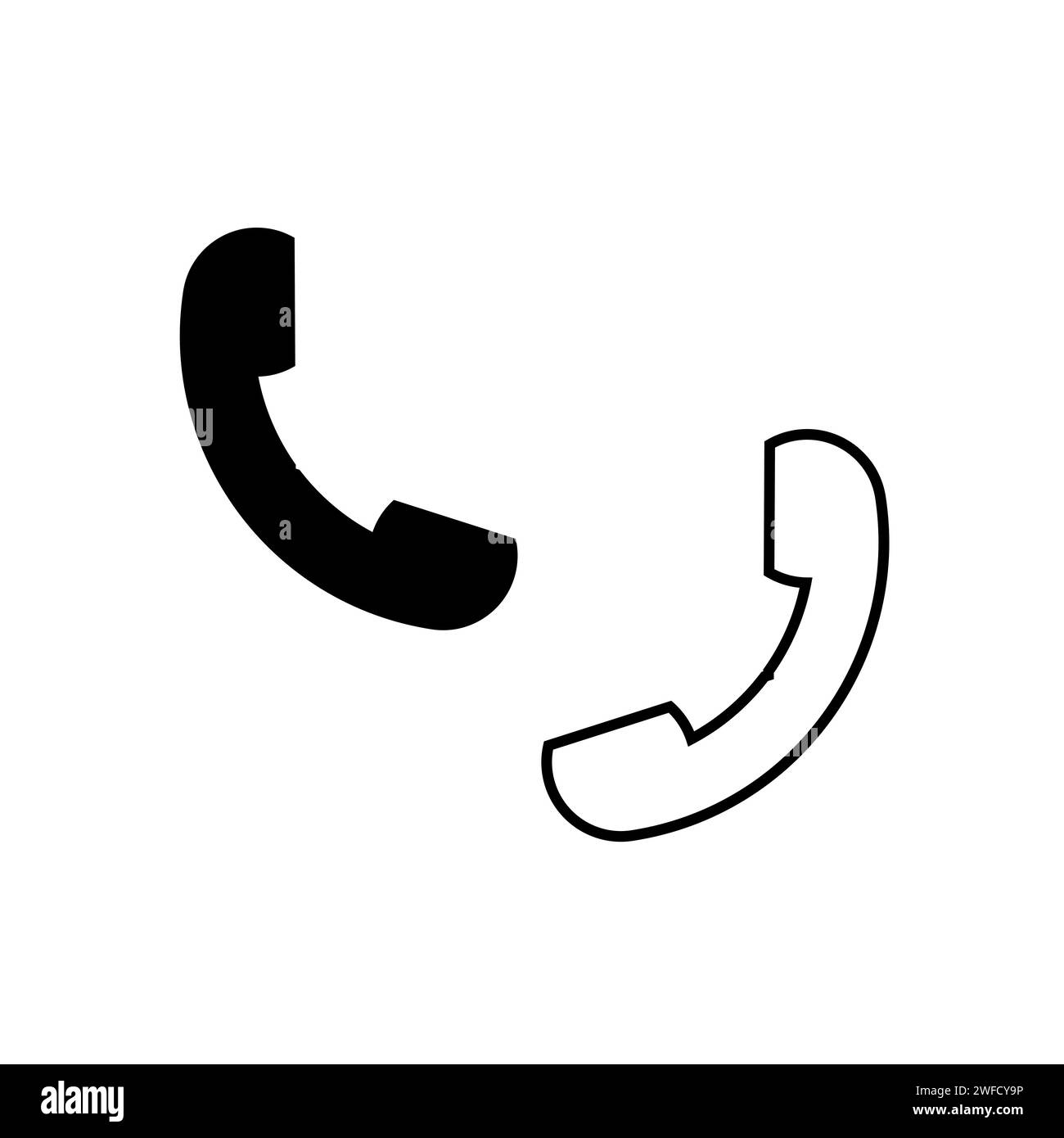 Modern button with black handsets. Call symbol. Customer support ...