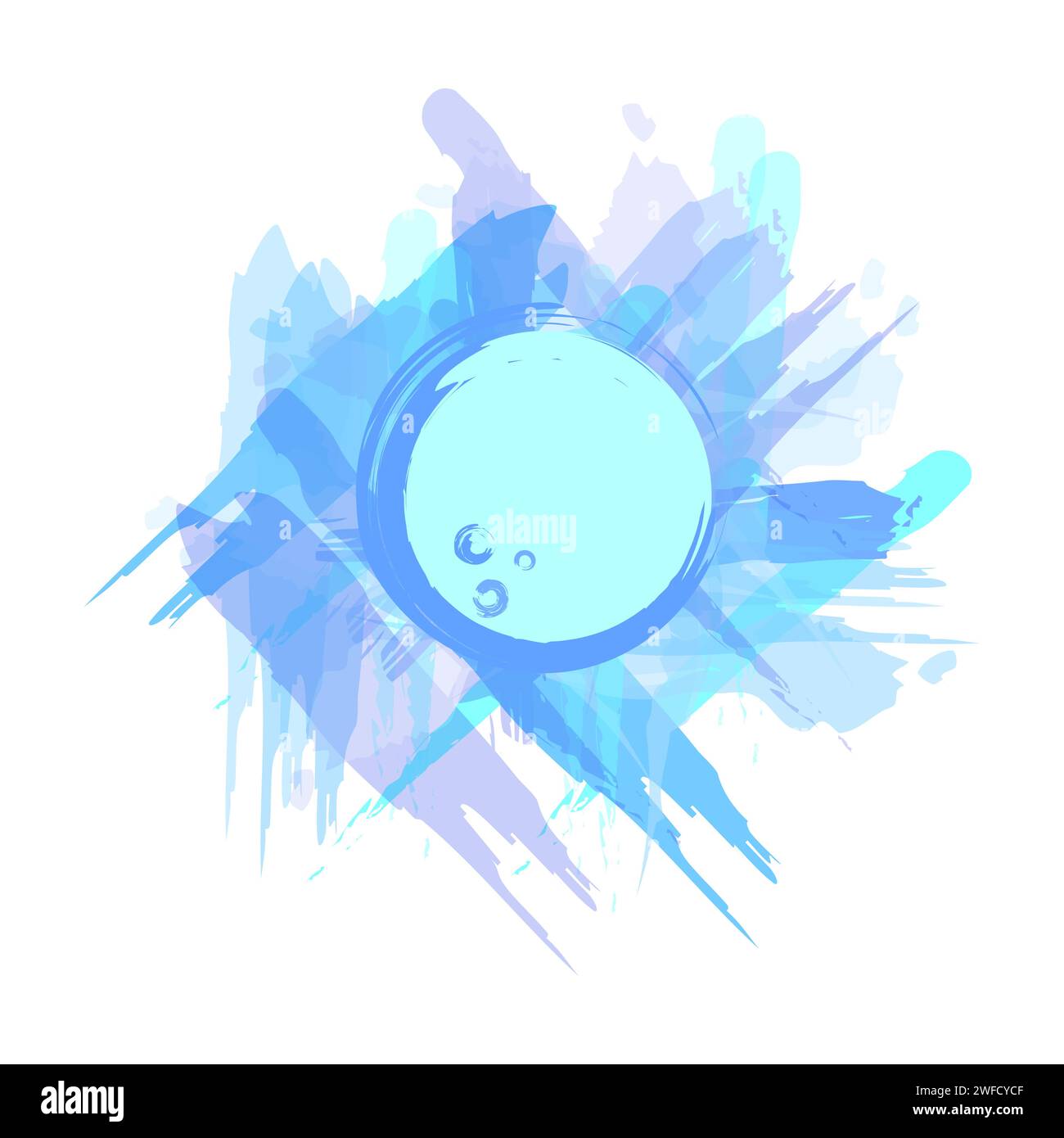 Abstract blue spot. Design element. Elegant design. Watercolor brush ...